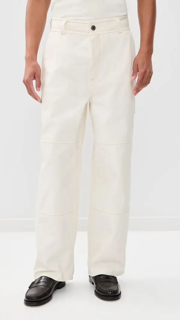 AMI Paris Workwear Trousers - Blanc Creme
