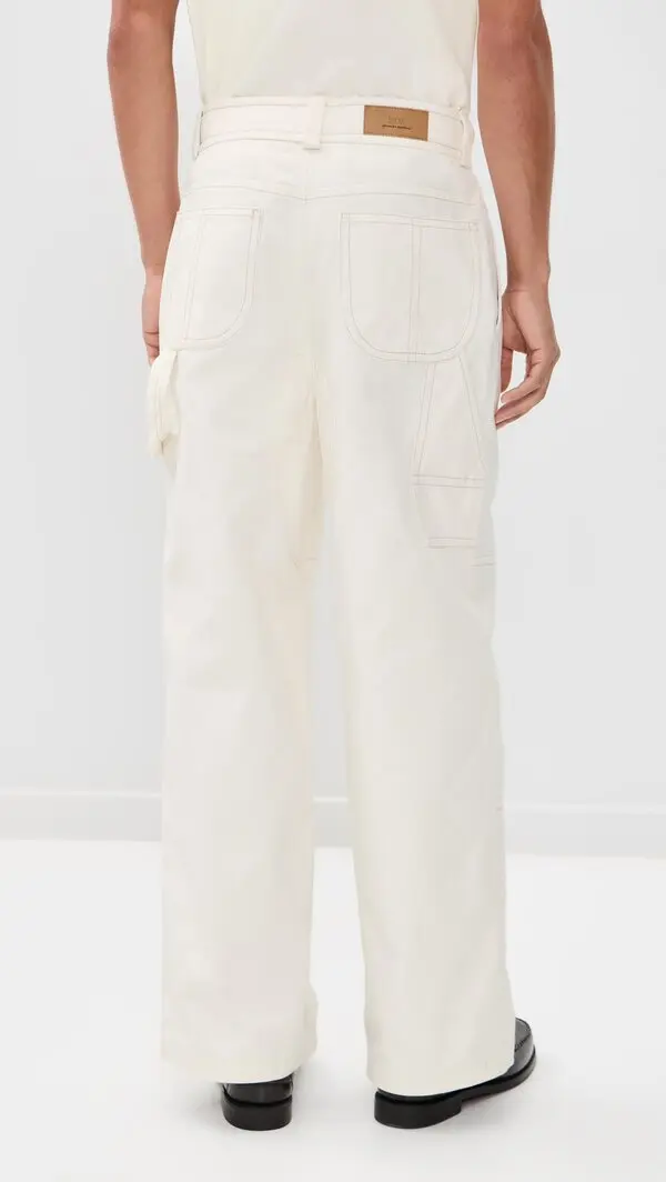 AMI Paris Workwear Trousers - Blanc Creme