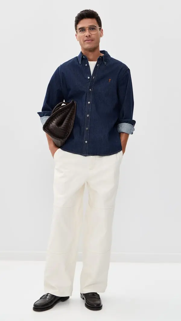 AMI Paris Workwear Trousers - Blanc Creme