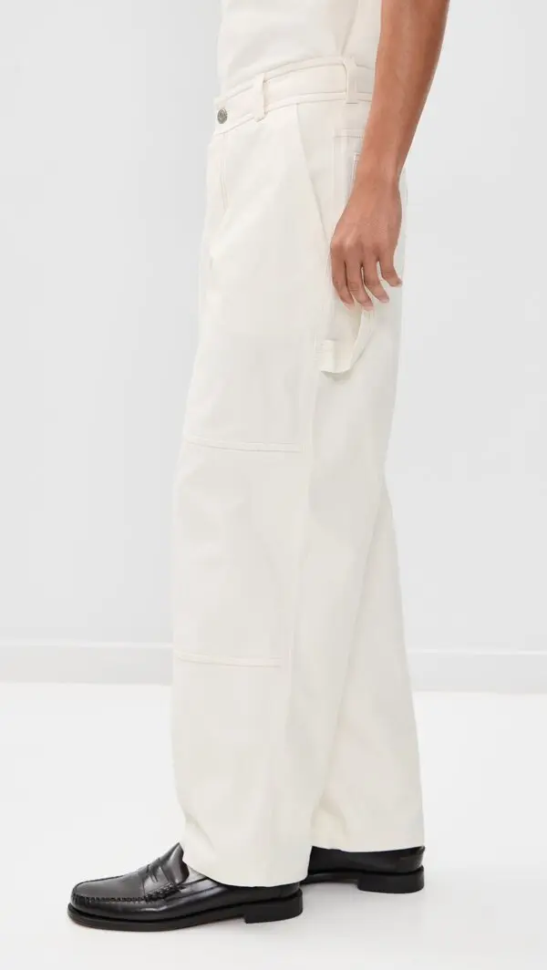AMI Paris Workwear Trousers - Blanc Creme