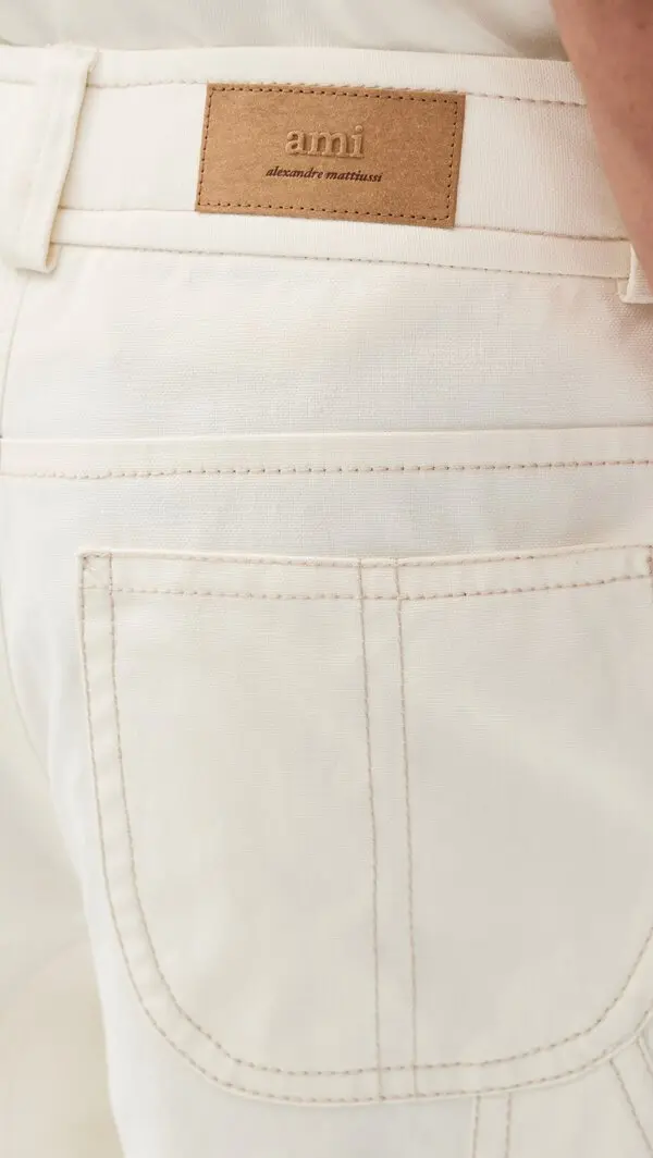 AMI Paris Workwear Trousers - Blanc Creme