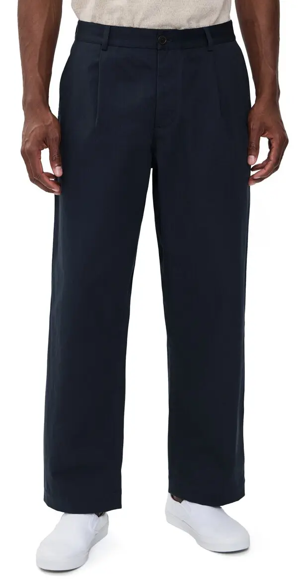 Universal Works Duke Pleated Trousers - Navy