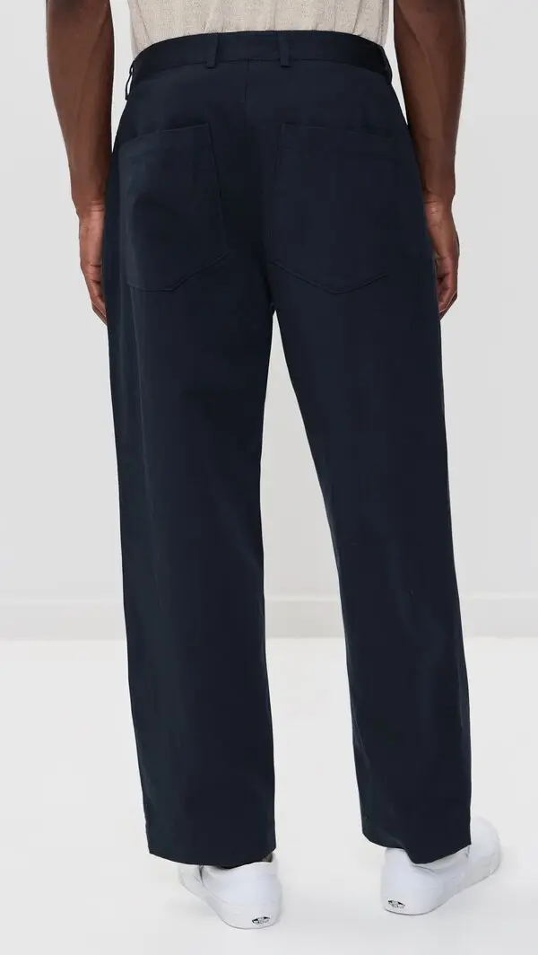 Universal Works Duke Pleated Trousers - Navy