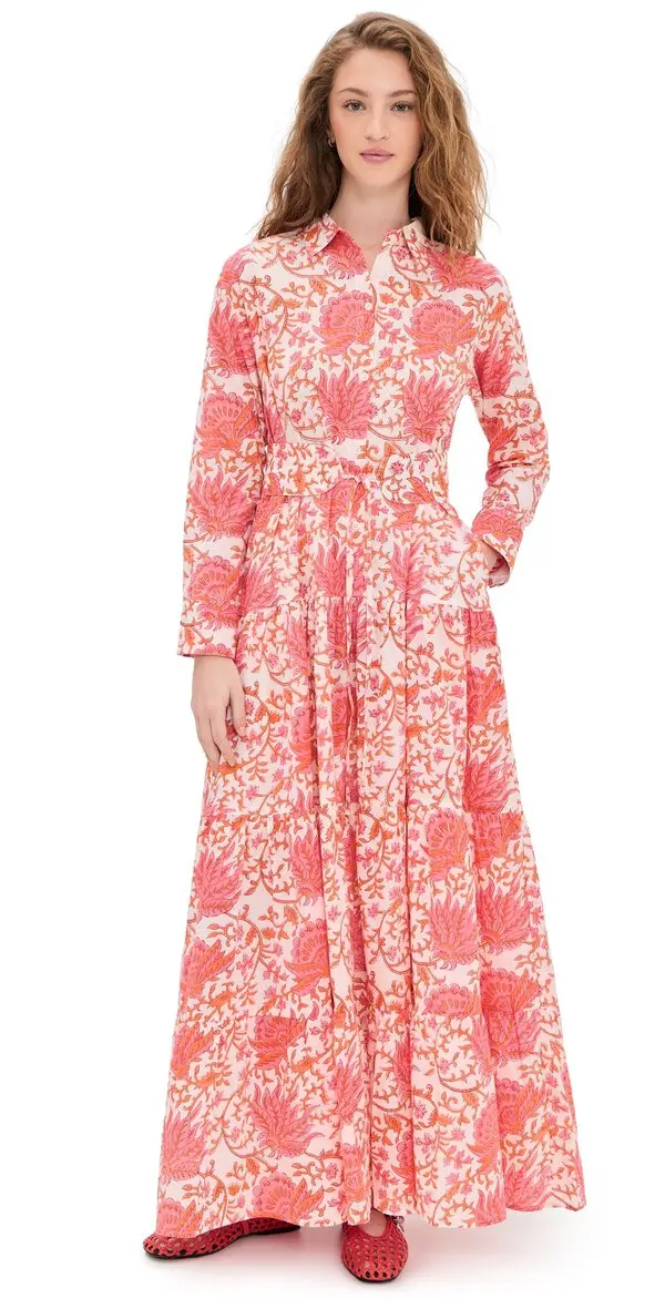 GUADALUPE DESIGN Meredith Floral Dress - Coral
