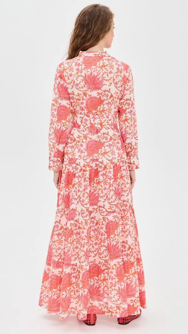 GUADALUPE DESIGN Meredith Floral Maxi Dress - Coral