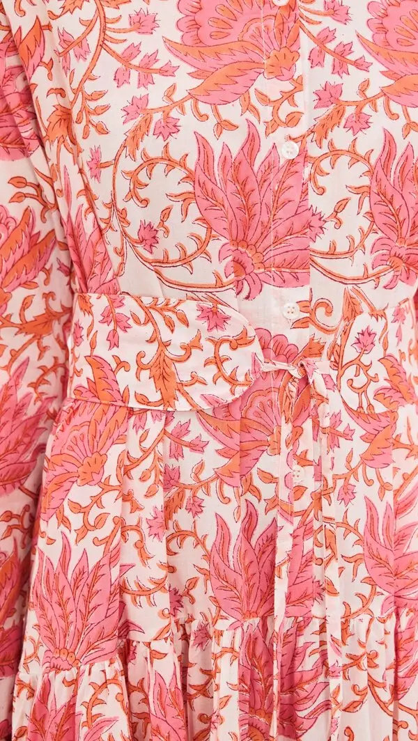 GUADALUPE DESIGN Meredith Floral Maxi Dress - Coral