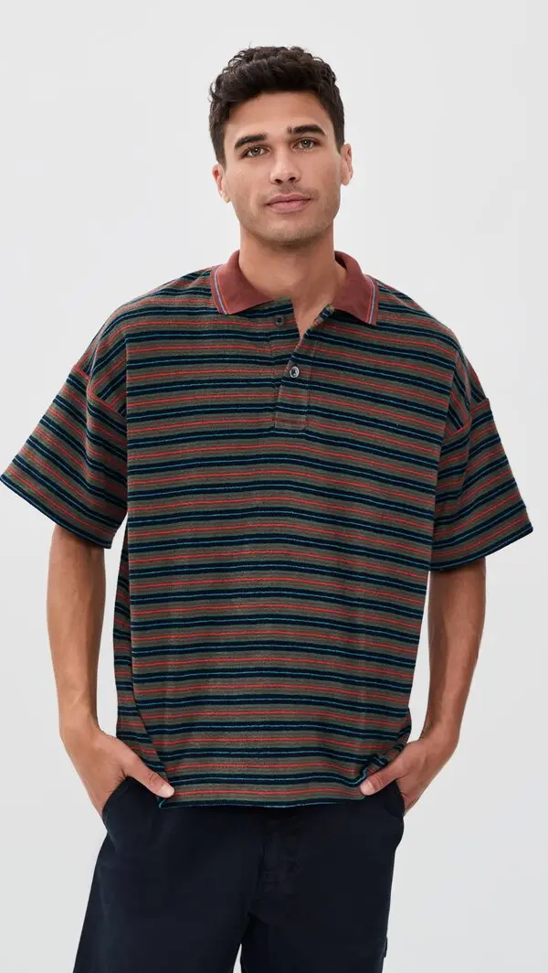 Howlin' Striped Terry Space Polo - Astro Mind