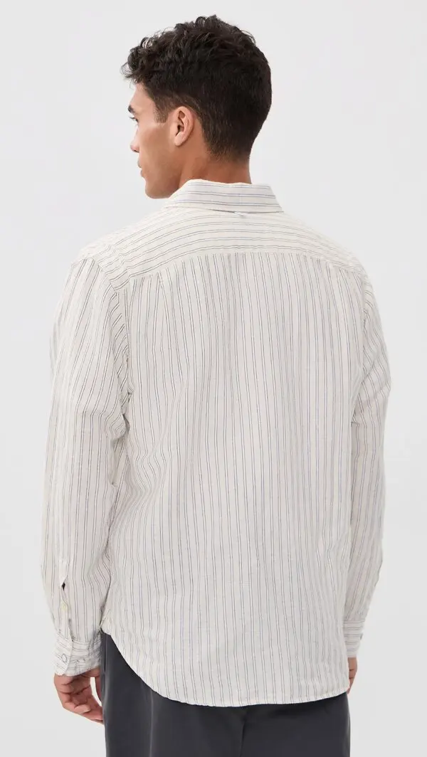 Rag & Bone Finch Long Sleeve Linen Stripe Shirt