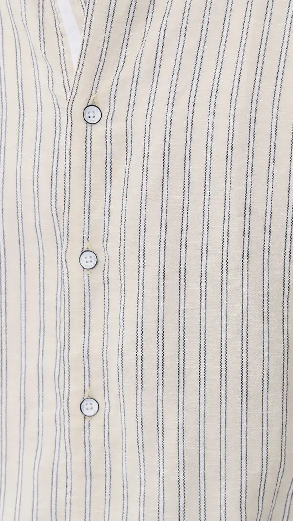 Rag & Bone Finch Long Sleeve Linen Stripe Shirt