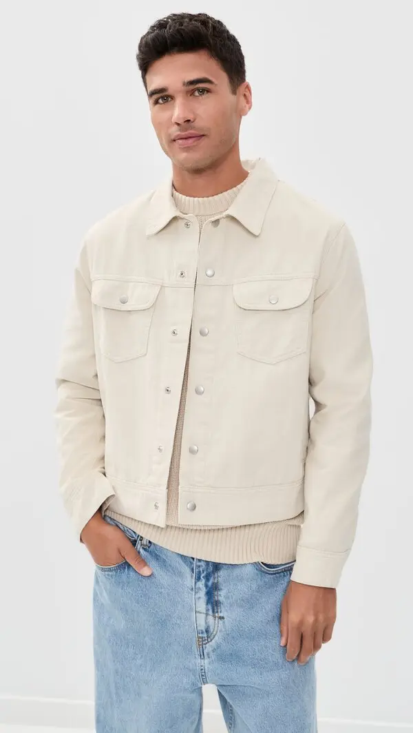 FRAME Canvas Trucker Jacket - Off White