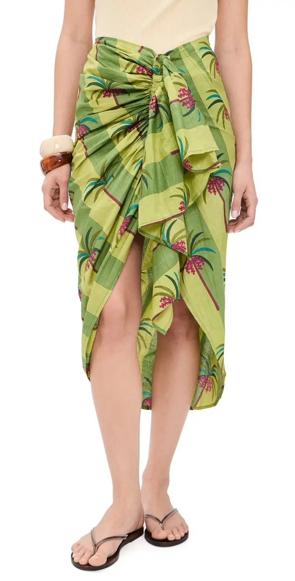 GUADALUPE DESIGN Luciana Palm Pareo Skirt - Mint
