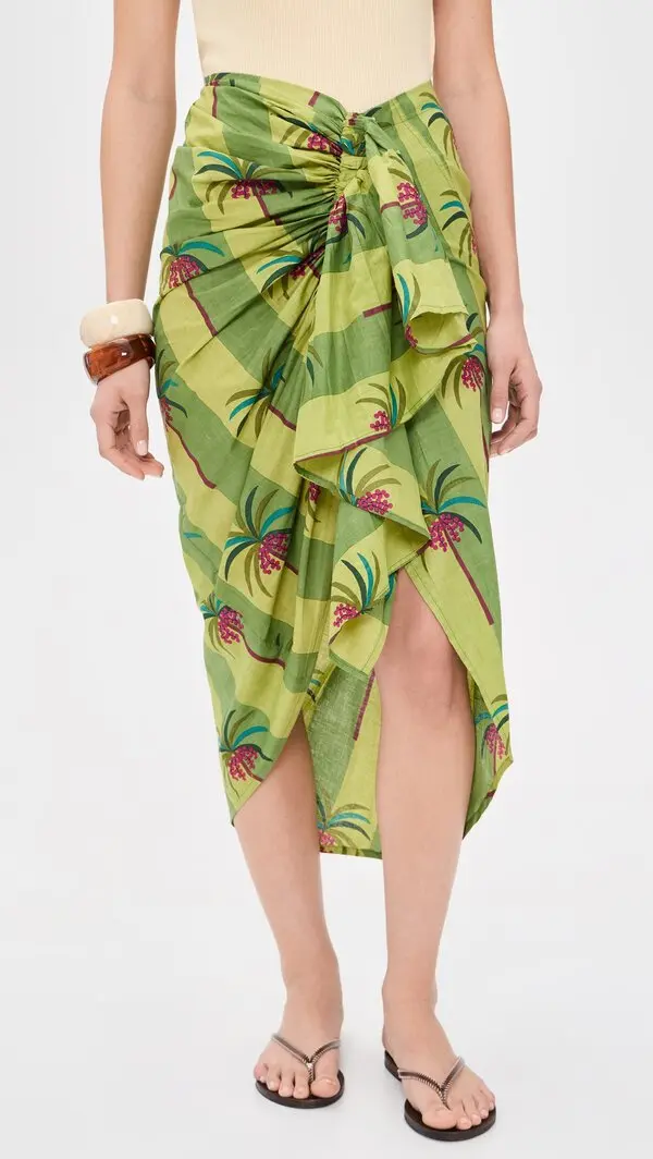 GUADALUPE DESIGN Luciana Palm Pareo Skirt