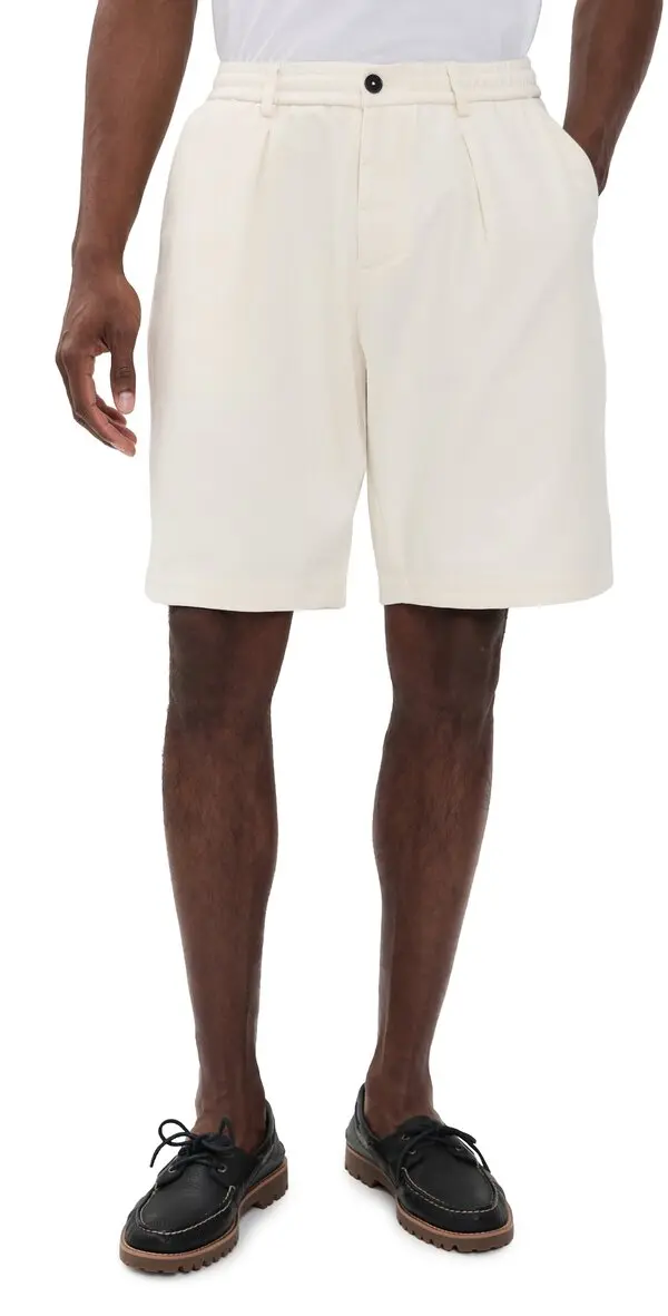 Universal Works Pleated Track Shorts - Ecru