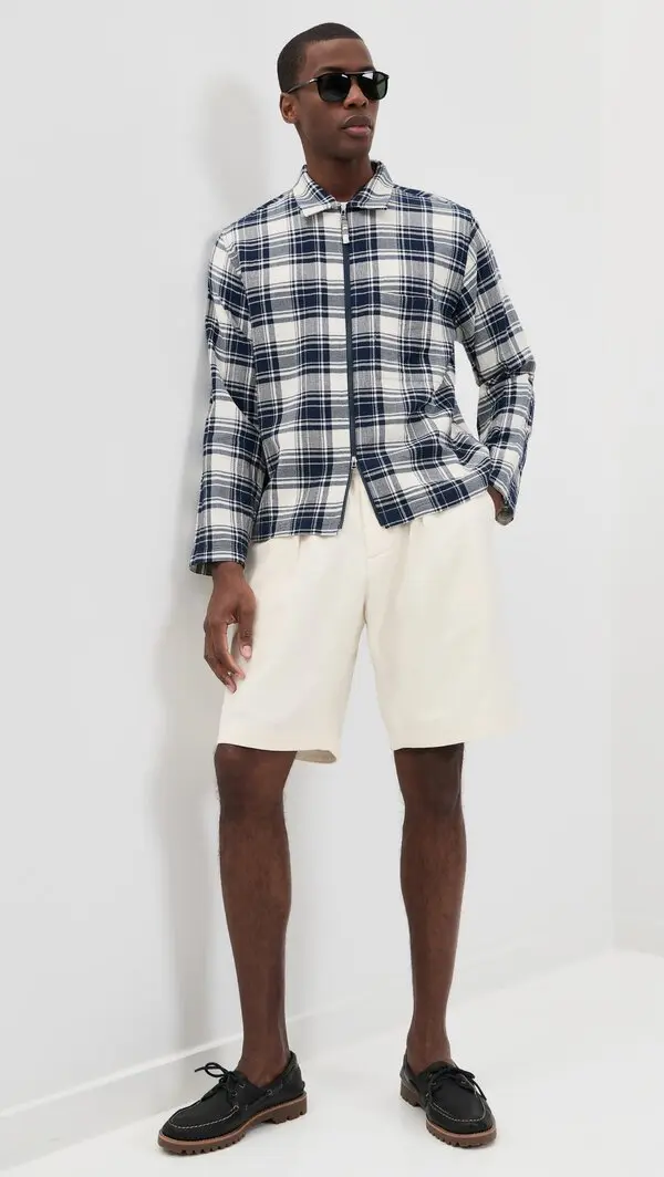 Universal Works Pleated Track Shorts - Ecru
