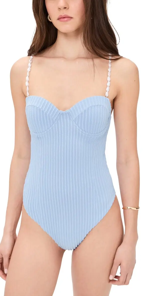 PALMACEA Mare-piece One-piece Swimsuit - Shell Sky