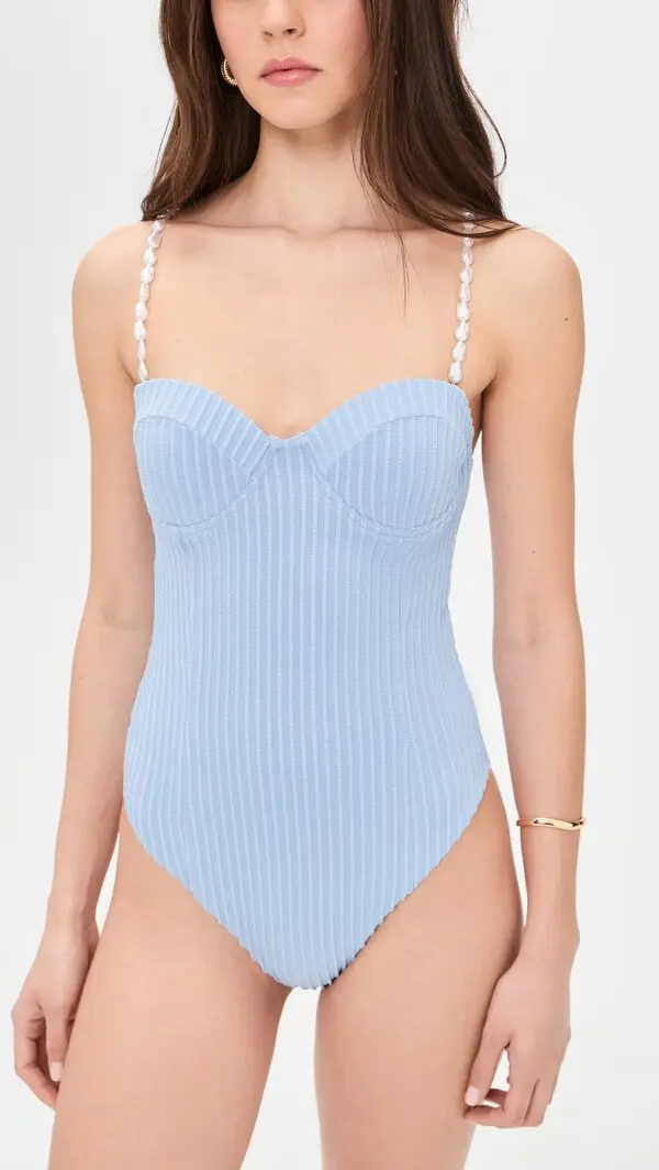 PALMACEA Mare-piece One-piece Swimsuit - Shell Sky