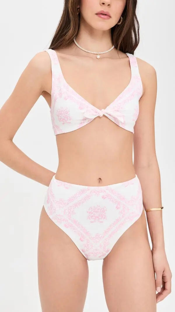 LoveShackFancy Perrin Floral Print Bikini Set
