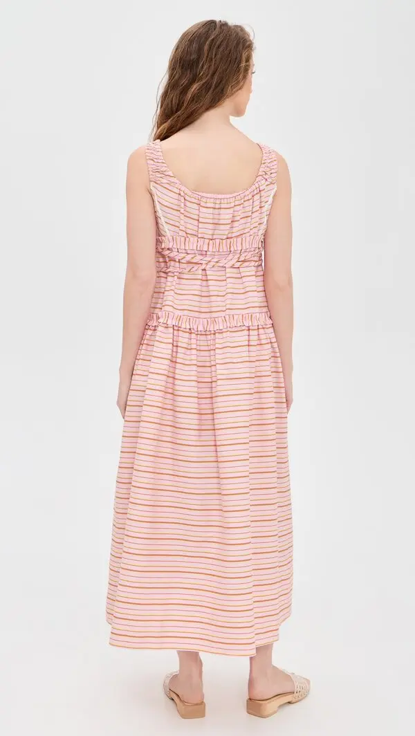 LEE MATHEWS Marie Striped Maxi Dress