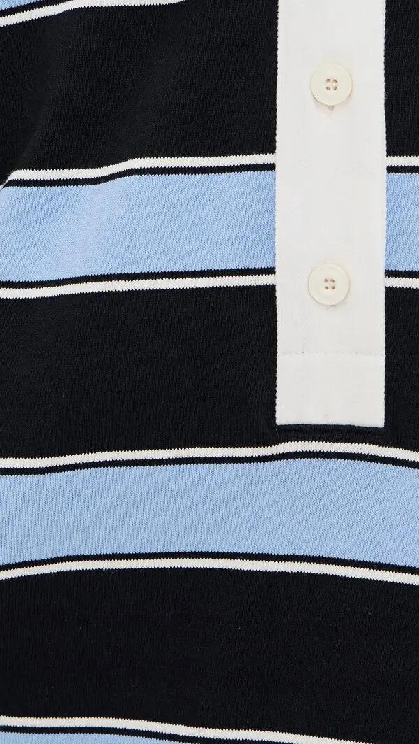 Closed Striped Rugby Shirt - Sky Blue