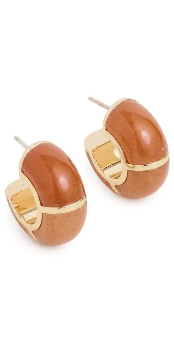 LIZZIE FORTUNATO Zellige Aventurine Hoop Earrings - Orange