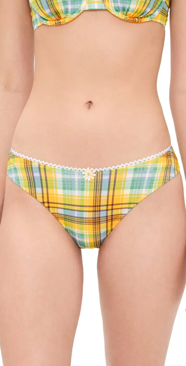 Solid & Striped The Daphne Bikini Bottoms - Multi Plaid