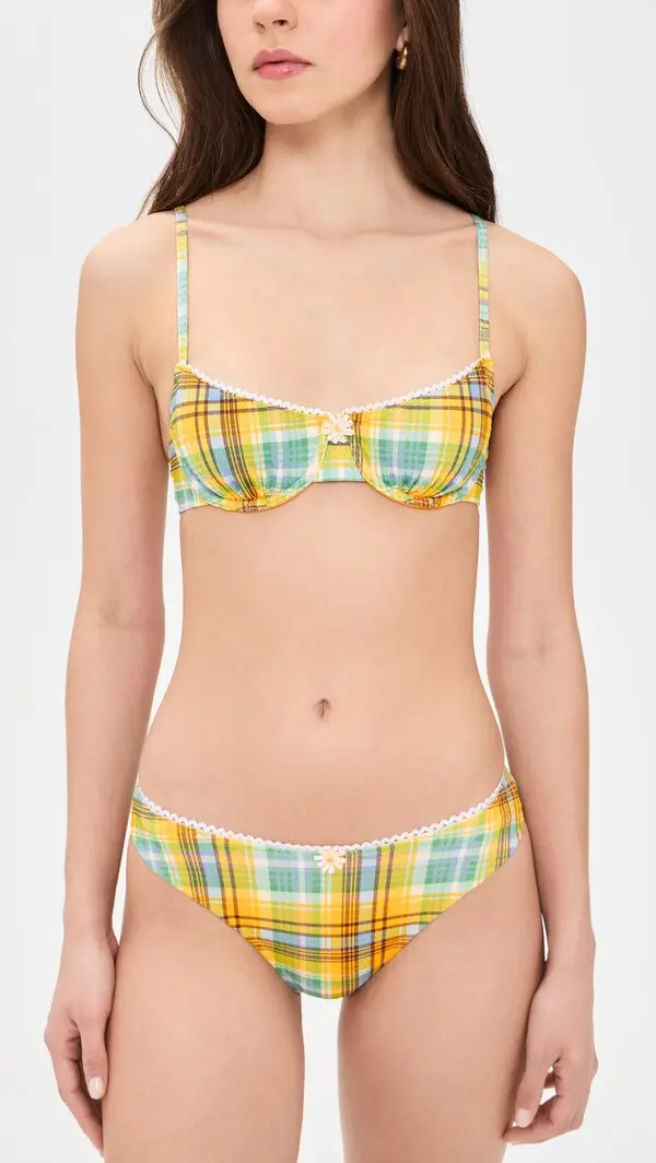 Solid & Striped Daphne Bikini Bottoms - Multi Plaid