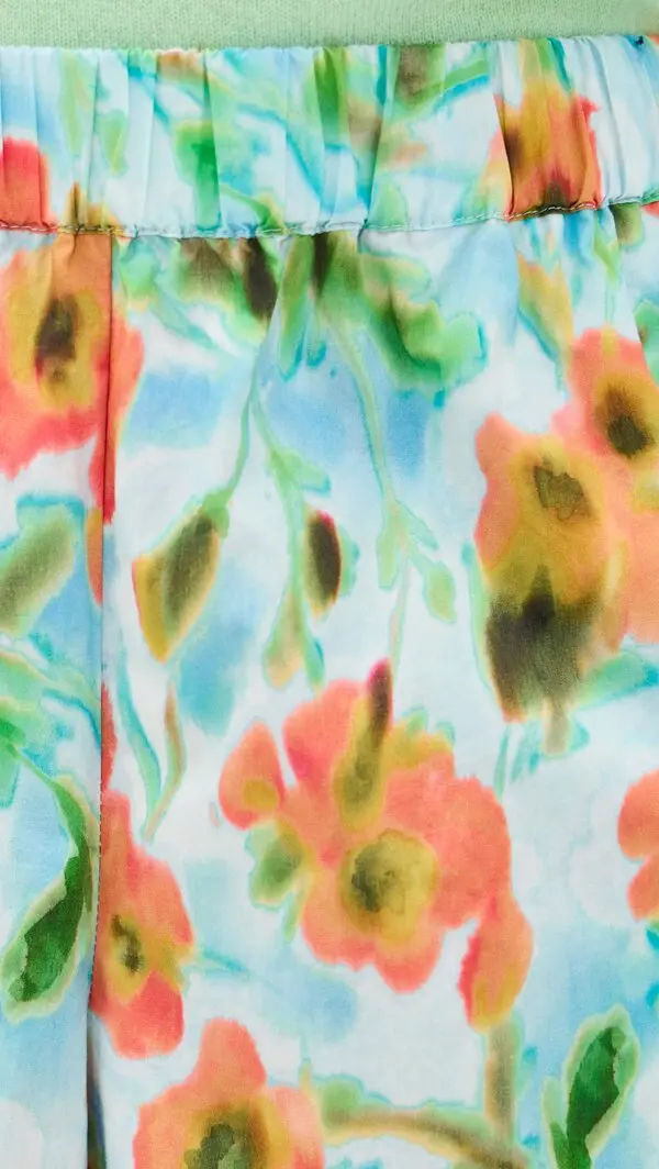 Tanya Taylor Fallon Floral Print Shorts - Powder Blue Multi