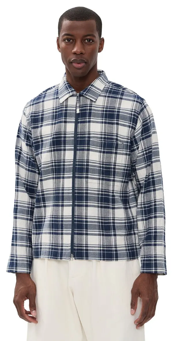 Universal Works Zip Shirt - Navy
