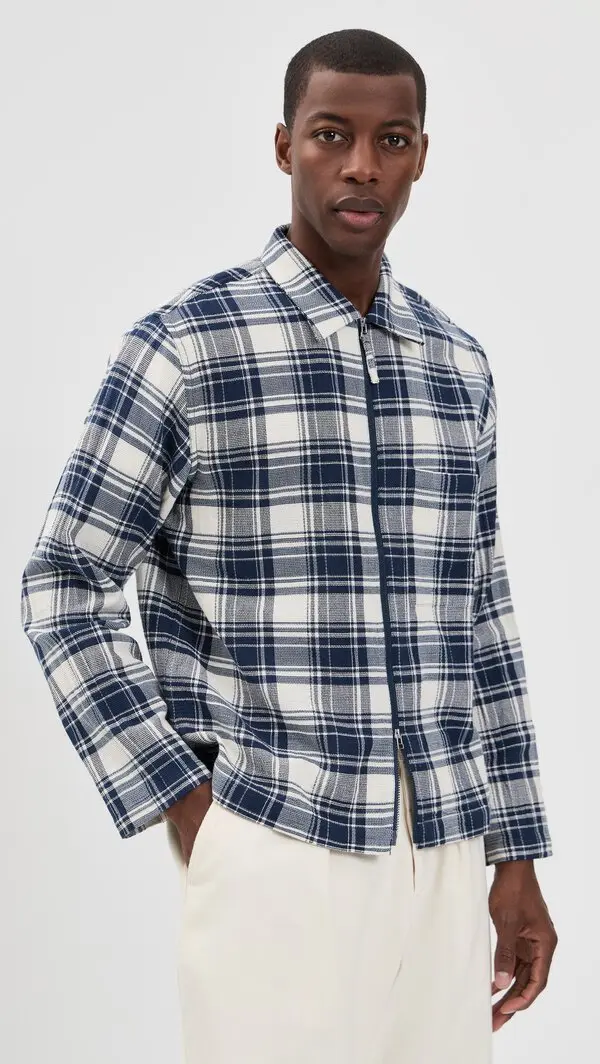 Universal Works Zip Shirt - Navy