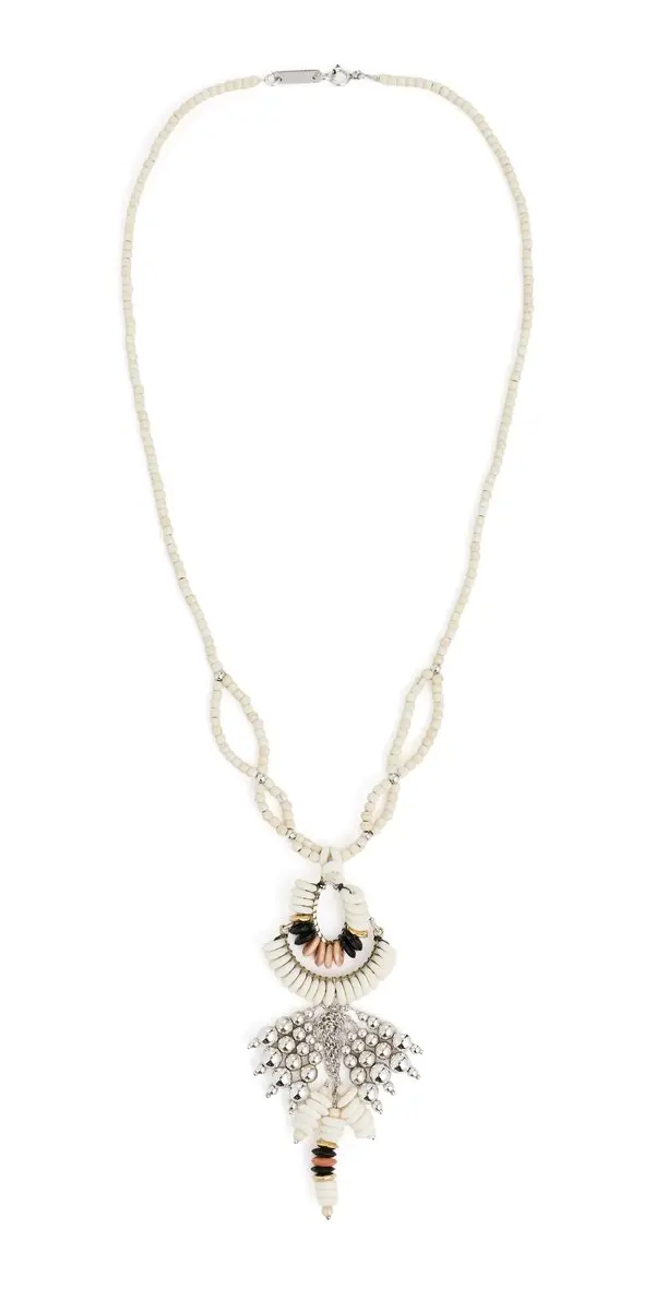 Isabel Marant Beaded Necklace - Ecru/silve