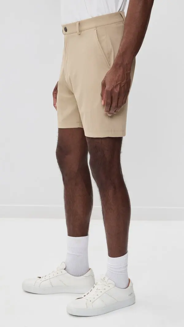REDVANLY Varick Pull-on Performance Shorts - Bark