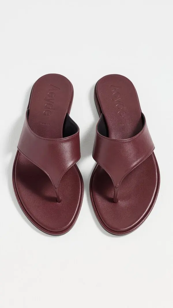 AeydĒ Amaya Nappa Leather Sandals - Port