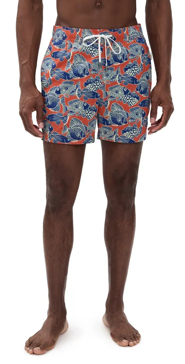 Onia Charles 5" Swim Trunks - Orange Multi