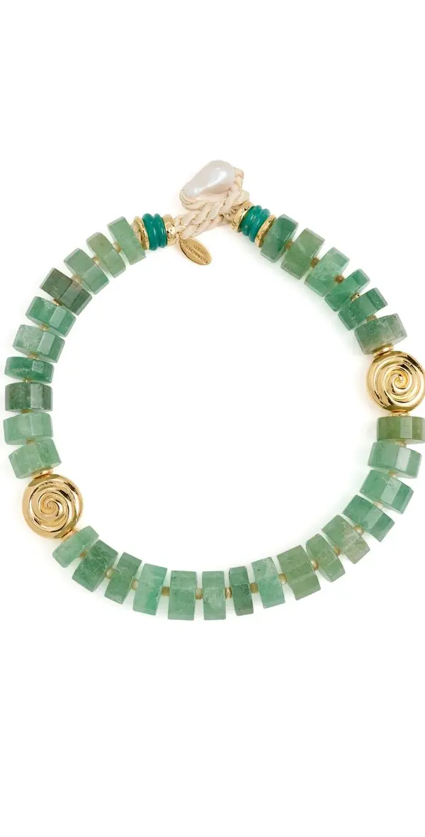 LIZZIE FORTUNATO Nautilus Collar Necklace - Green