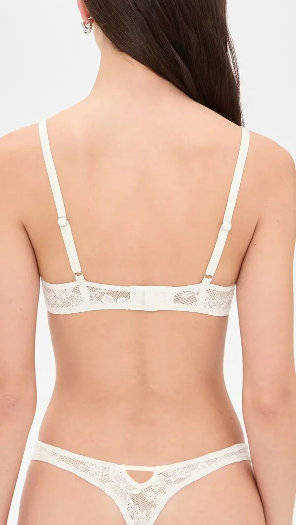 FLEUR DU MAL Le Stretch Lace Thong - Ivory