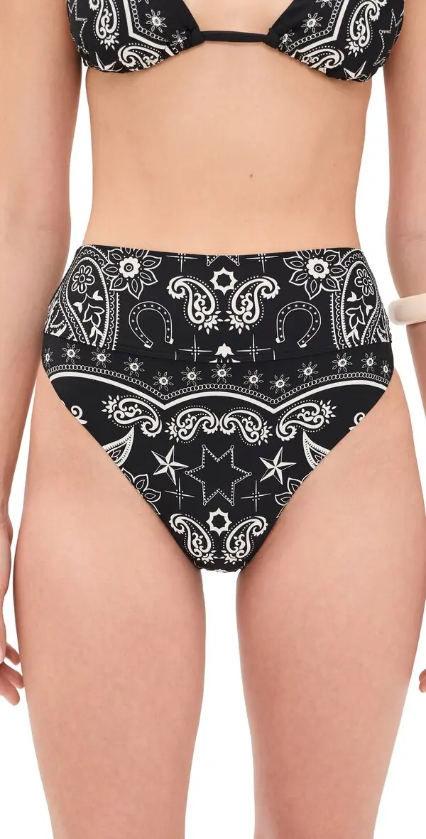 Beach Riot Highway Bikini Bottom - Bandana Black