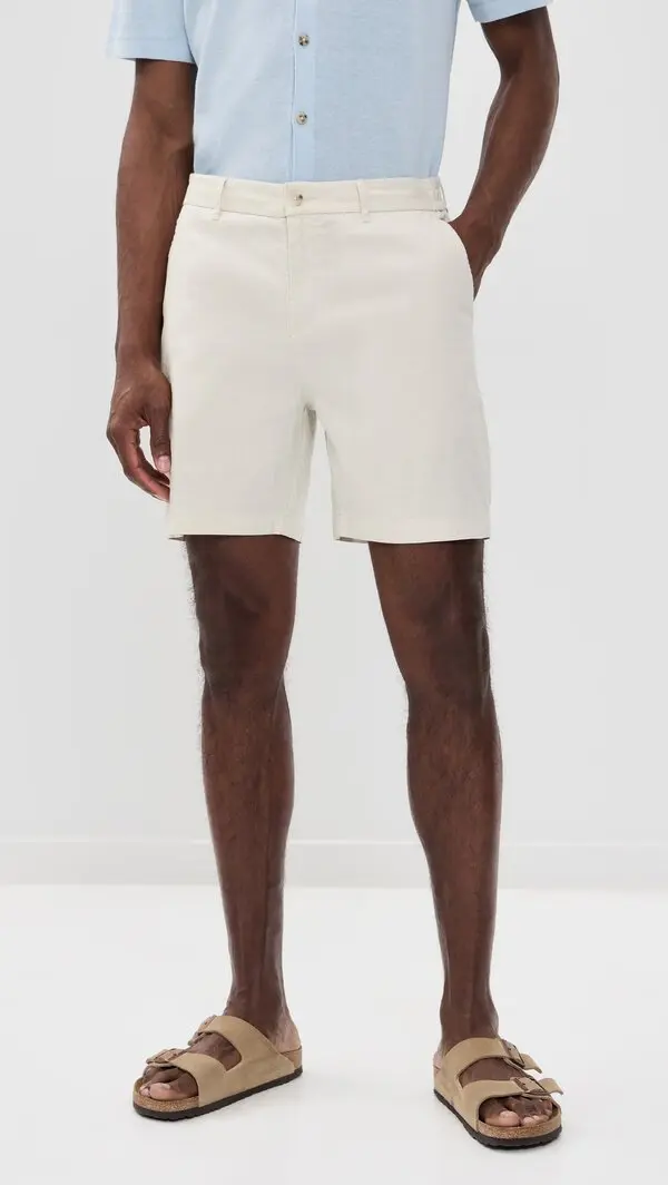 Onia Stretch Linen Shorts - Stone