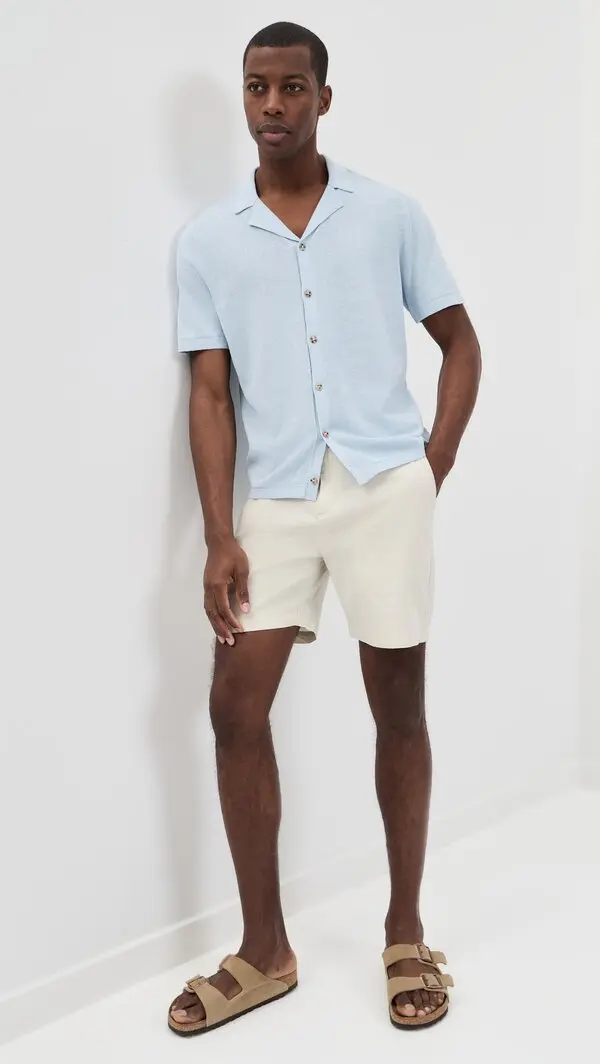 Onia Stretch Linen Shorts - Stone