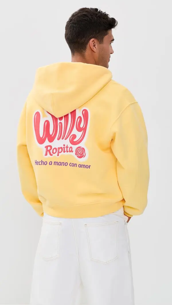 WILLY CHAVARRIA Ropita Shrunken Zip Hoodie - Butter
