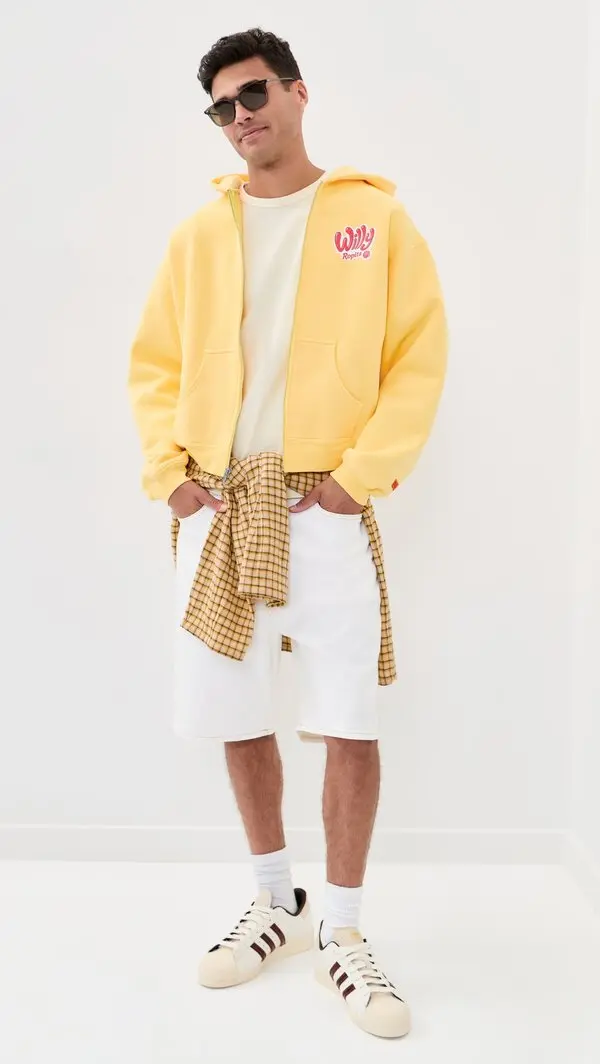 WILLY CHAVARRIA Ropita Shrunken Zip Hoodie - Butter