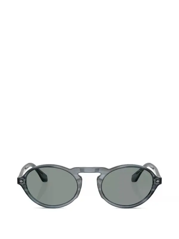 Giorgio Armani Striped Round-frame Sunglasses - Grey