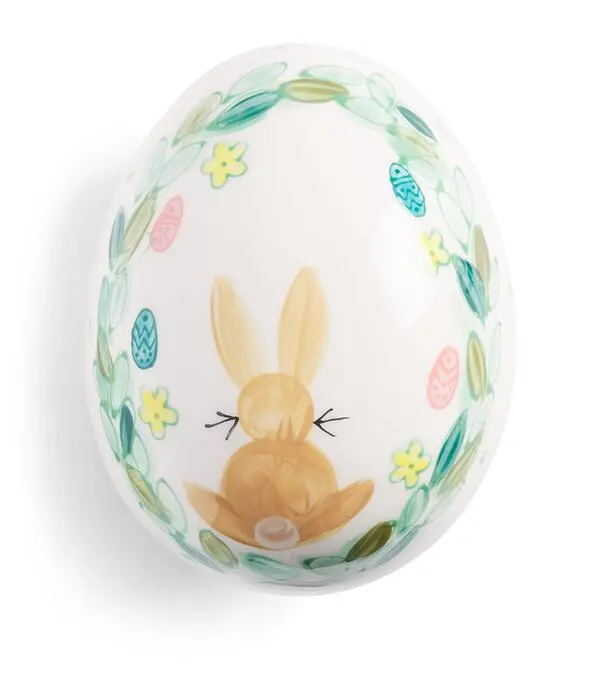 JAYNE REDMOND Large Easter Egg Trinket Box - White