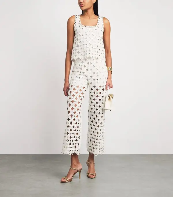 Maje Mirror-detail Crochet Tank Top