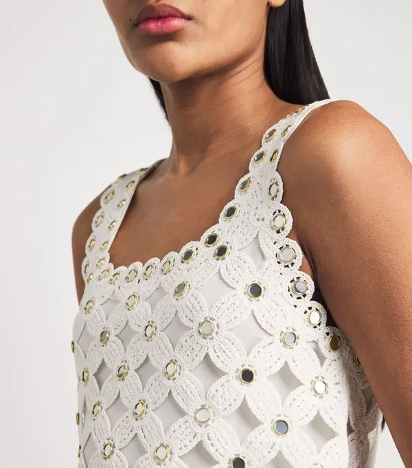 Maje Mirror-detail Crochet Tank Top