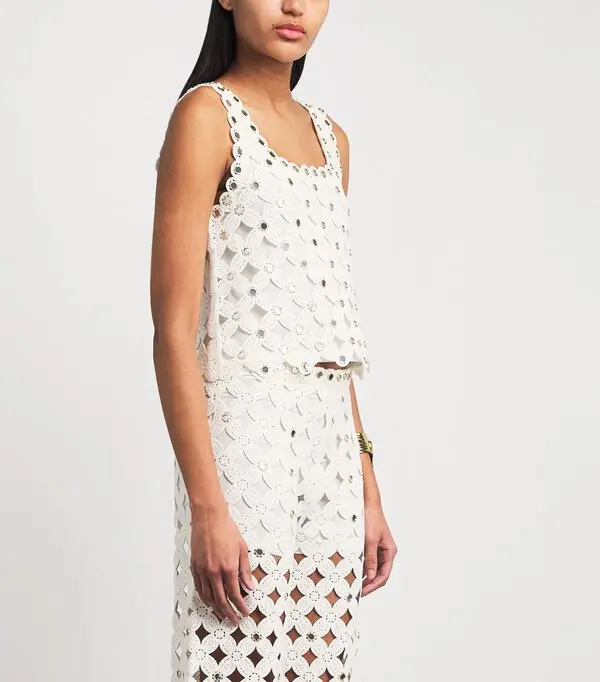 Maje Mirror-detail Crochet Tank Top