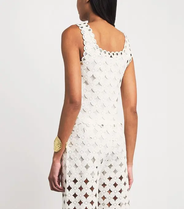 Maje Mirror-detail Crochet Tank Top