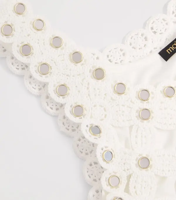 Maje Mirror-detail Crochet Tank Top