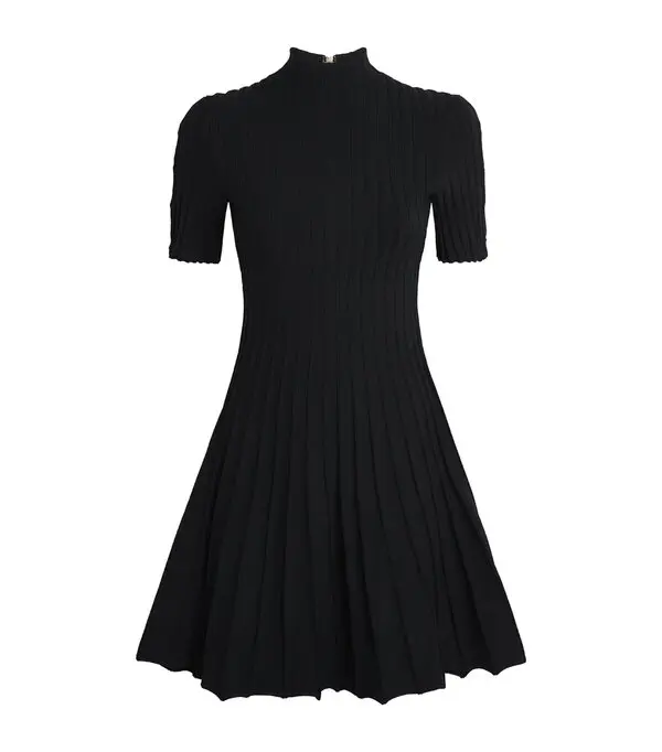 Maje High-neck Rib-knit Mini Dress