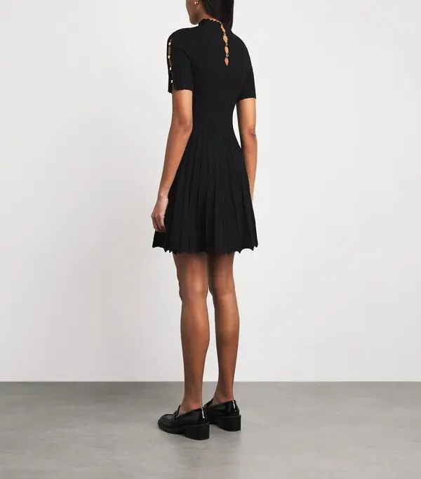 Maje High-neck Rib-knit Mini Dress