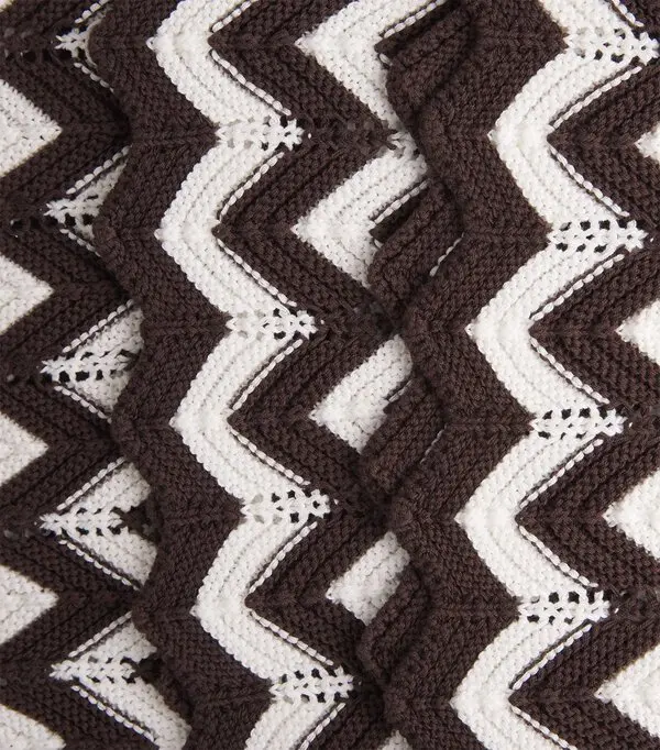 Maje Cotton Crochet Zigzag Trousers - Brown